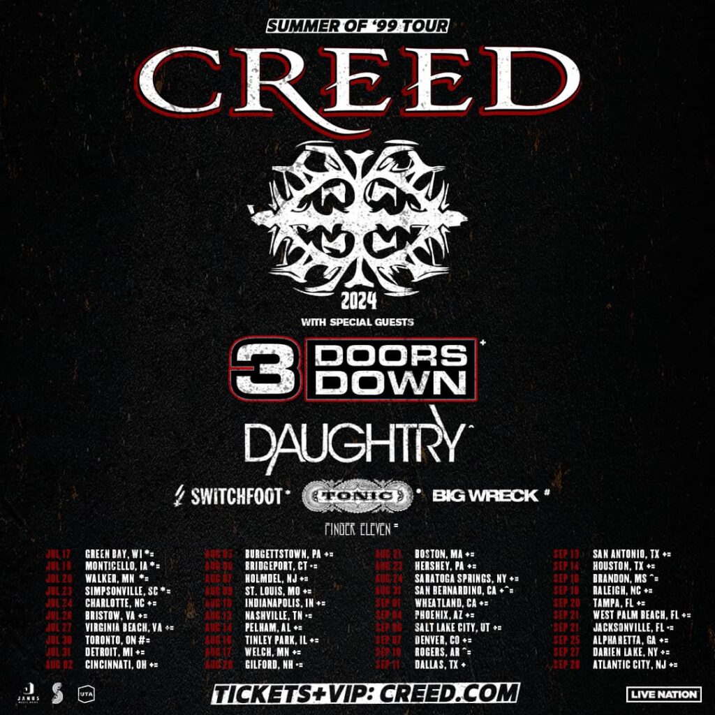 Concert Preview: Creed at Hollywood Amphitheatre Summer of ’99 Tour ...